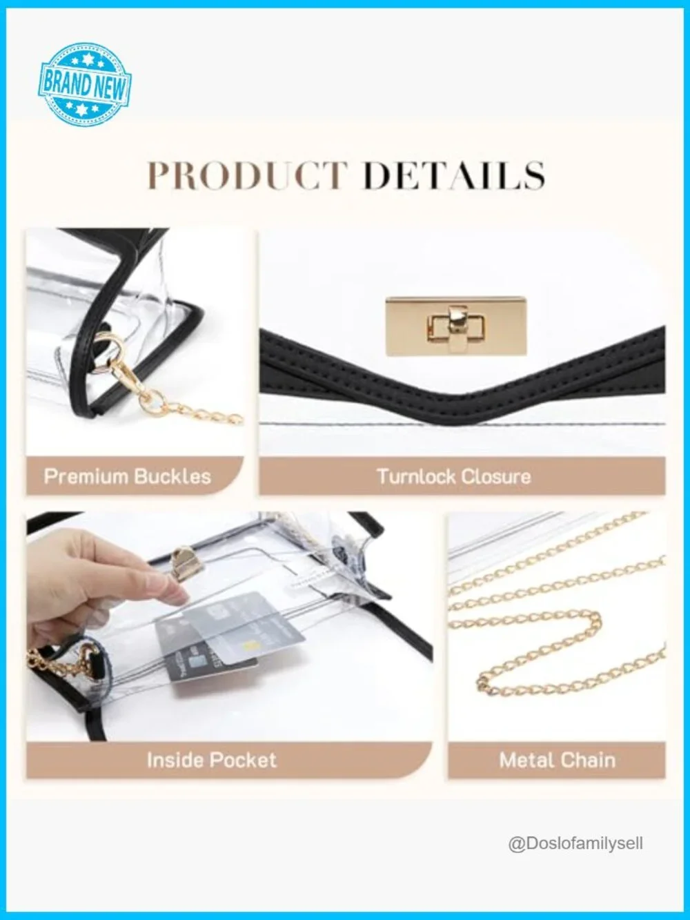 Bags | Clear Stadium Approved Crossbody Bag Transparent Shoulder Purse ...